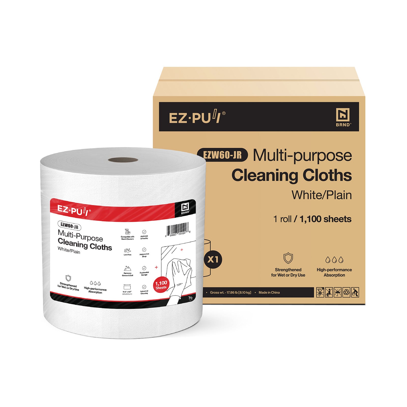 Multi-purpose Cleaning Cloths - Jumbo Roll - 1100sheets [X60] – EZBRND