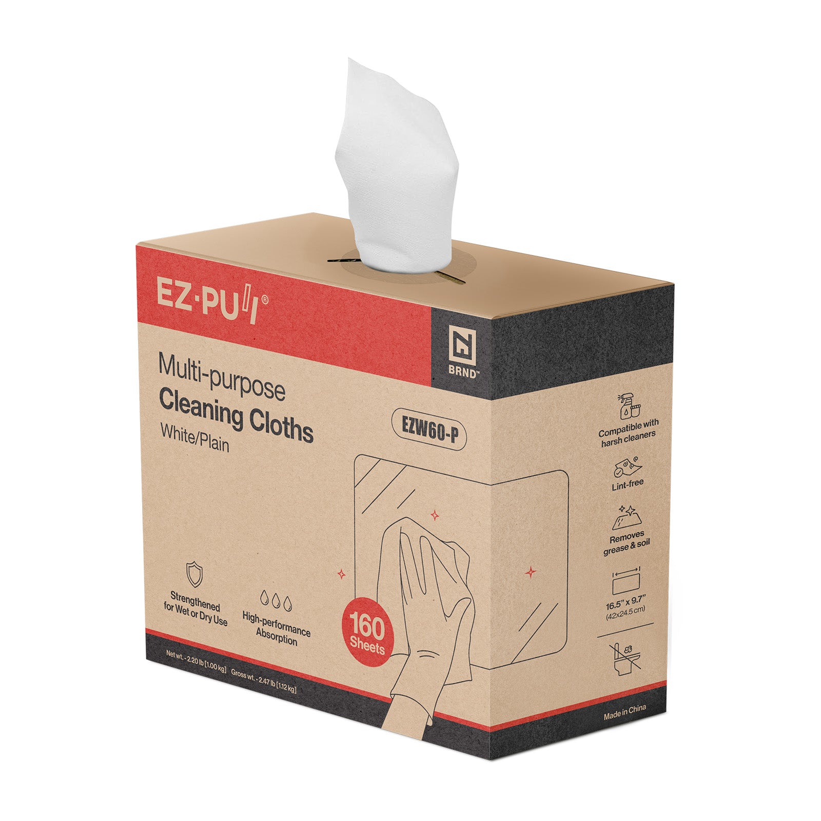 Multi-purpose Cleaning Cloths - Pop Up Box - 160 sheets [X60] – EZBRND